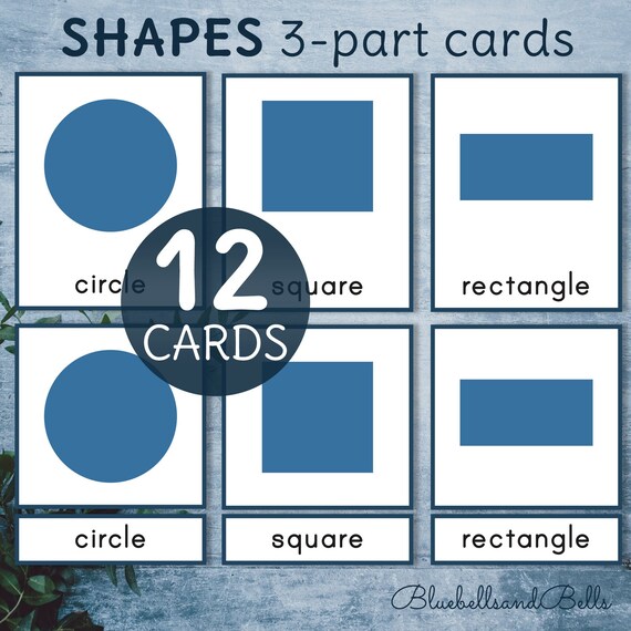 Shapes Montessori Printable 3 Part Cards. Preschool Vocabulary - Etsy
