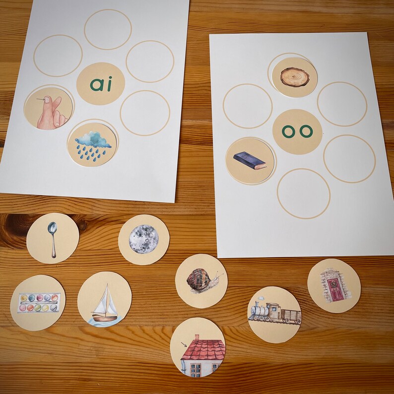 Digraph Posters Vowels. Montessori Green Series Phonics Matching ...