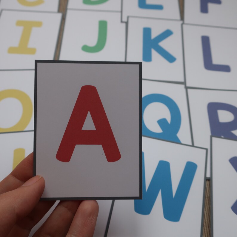 Alphabet Cards. Rainbow Letter Flash Cards Printable. Toddler - Etsy