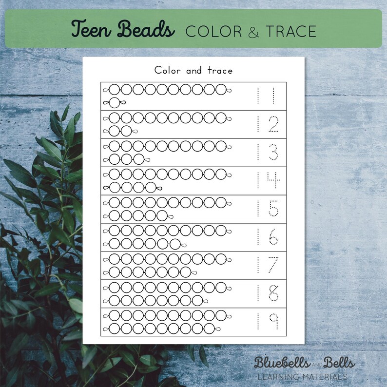Montessori TEEN Beads and Boards Printable Cards and Worksheets - Etsy