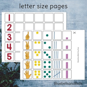 Number Chart 1-5 Toddler. Printable Number Representation Sorting ...