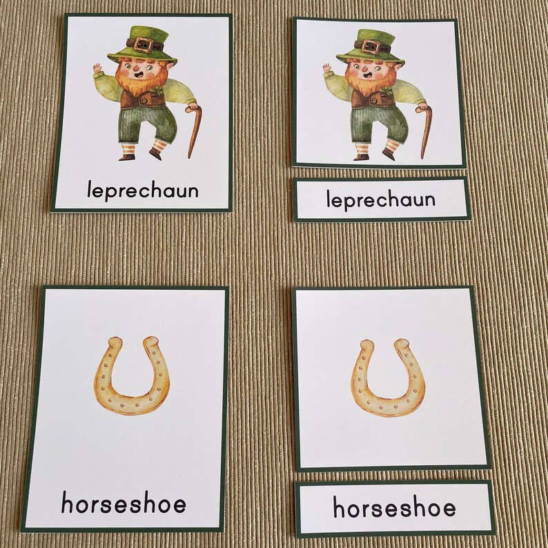 St. Patrick's Day Montessori Printable 3-part Cards. - Etsy