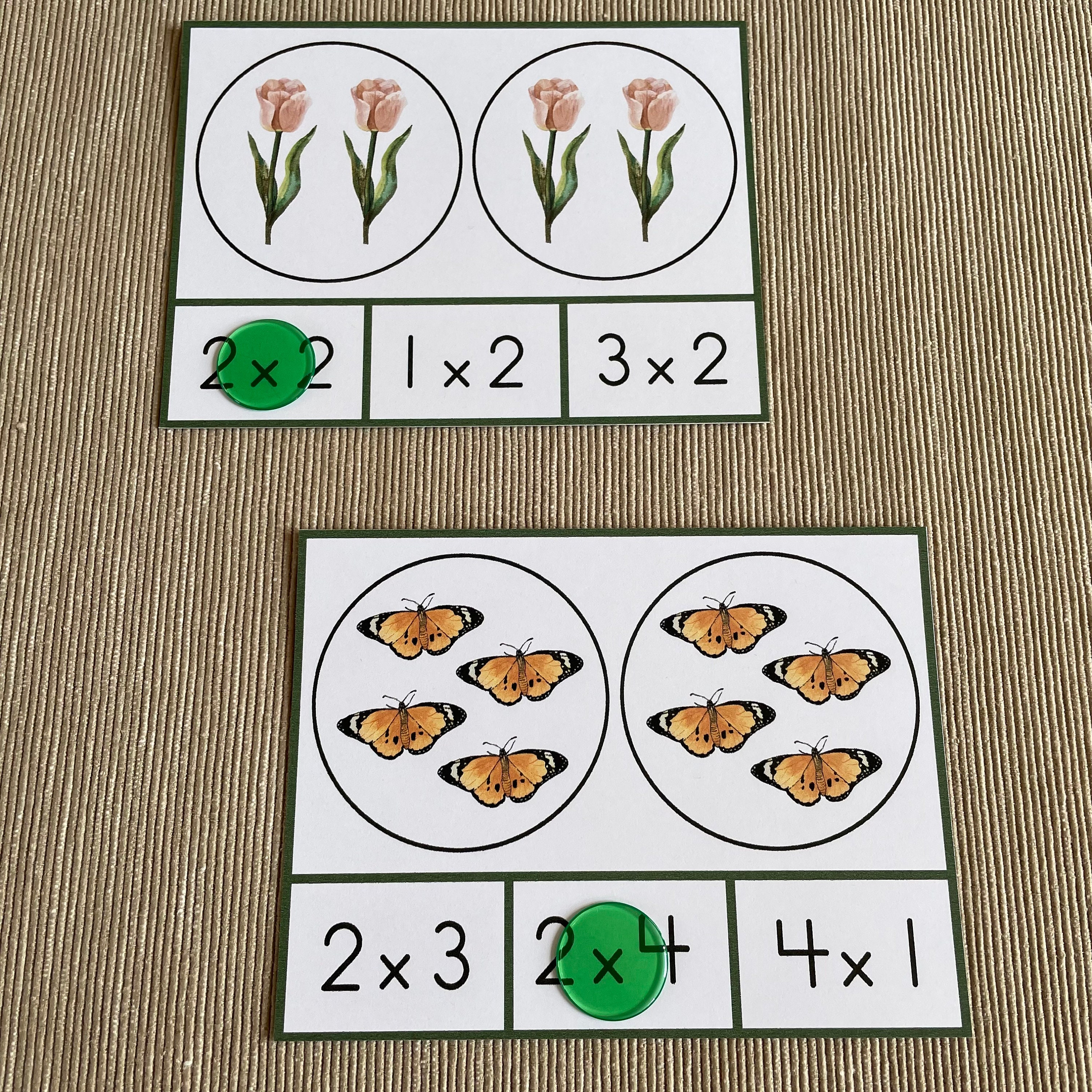 Montessori Spring Printable Multiplication Groups Clip Cards ...