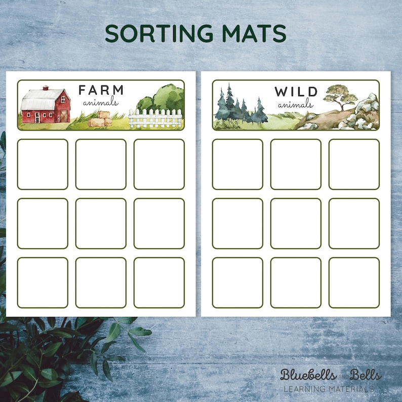 Animal Sorting Activity Farm and Wild. Montessori Toddler and Preschool ...