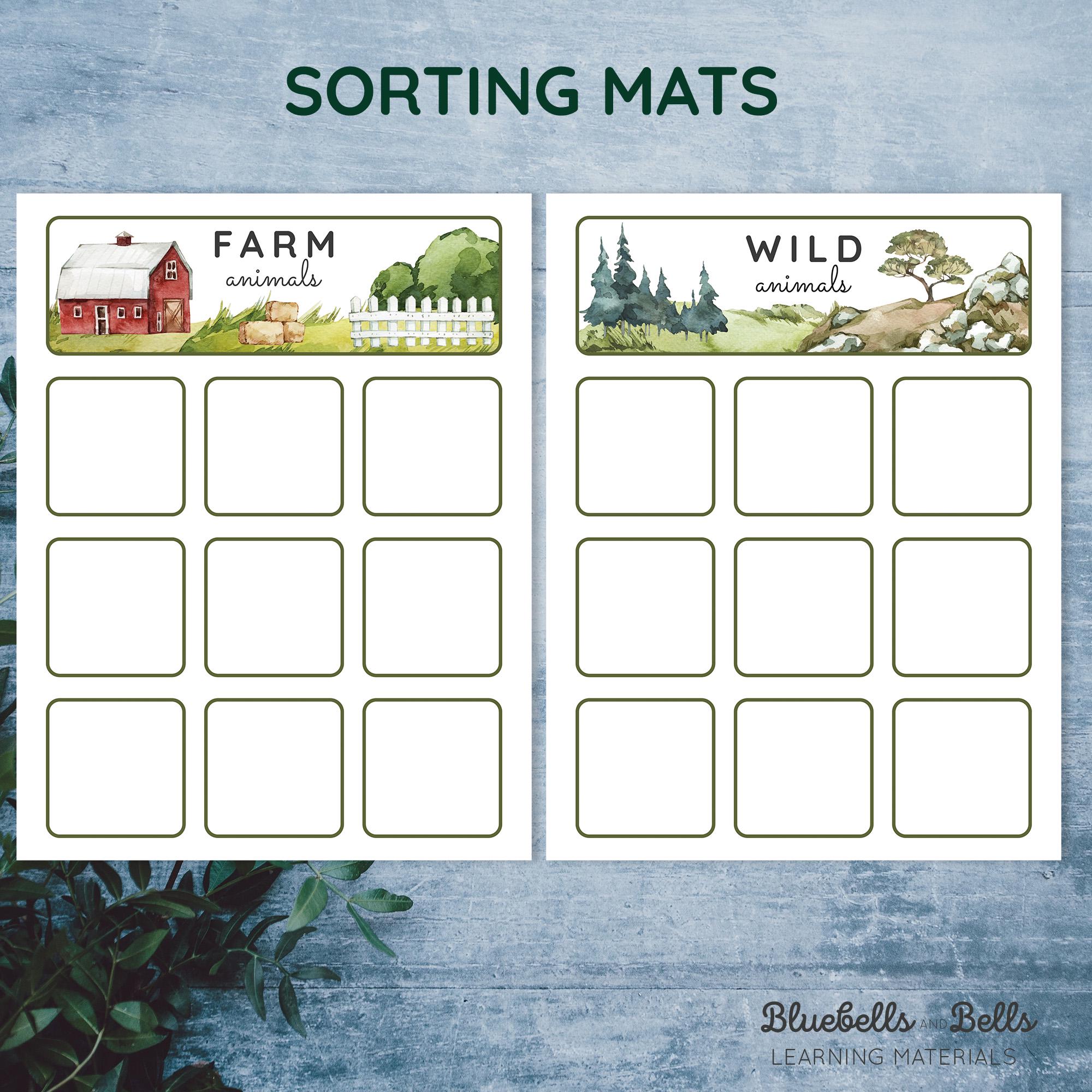 Animal Sorting Activity Farm and Wild. Montessori Toddler and Preschool ...