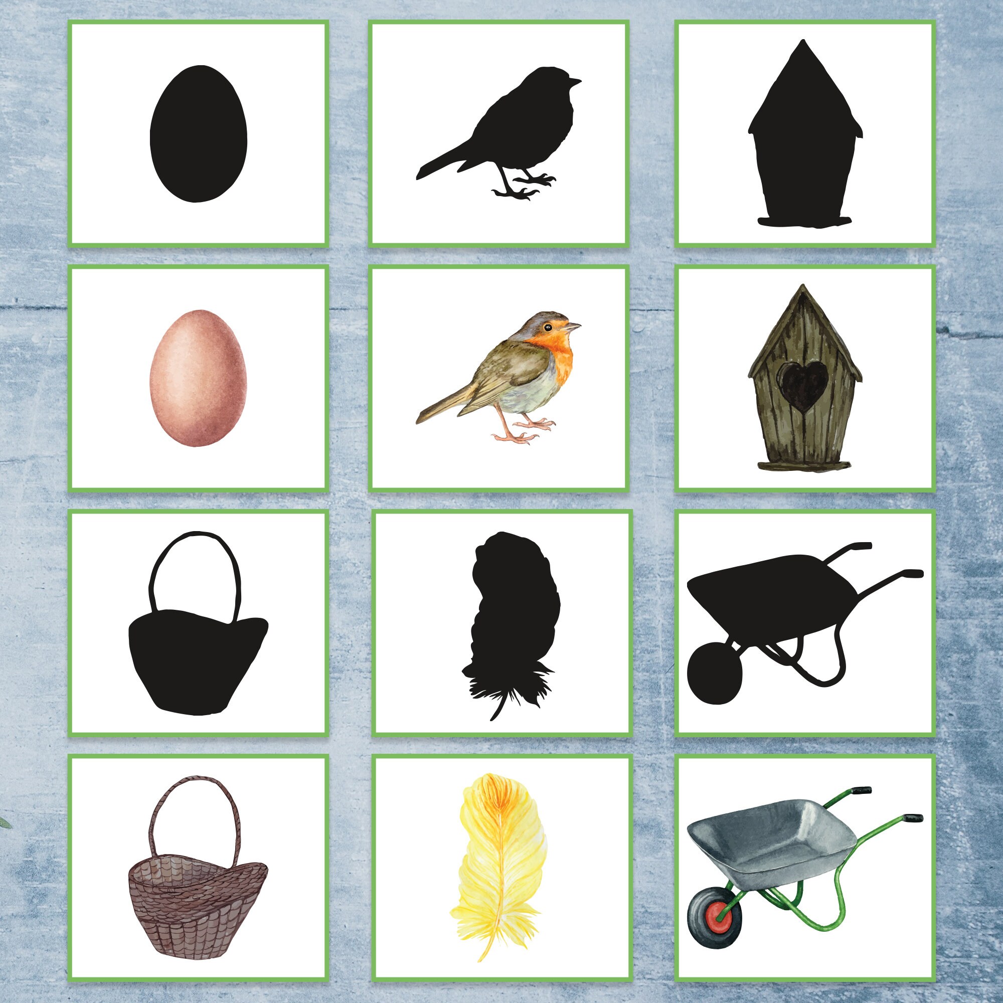 Spring Shadow Matching Cards. Montessori Printable. - Etsy