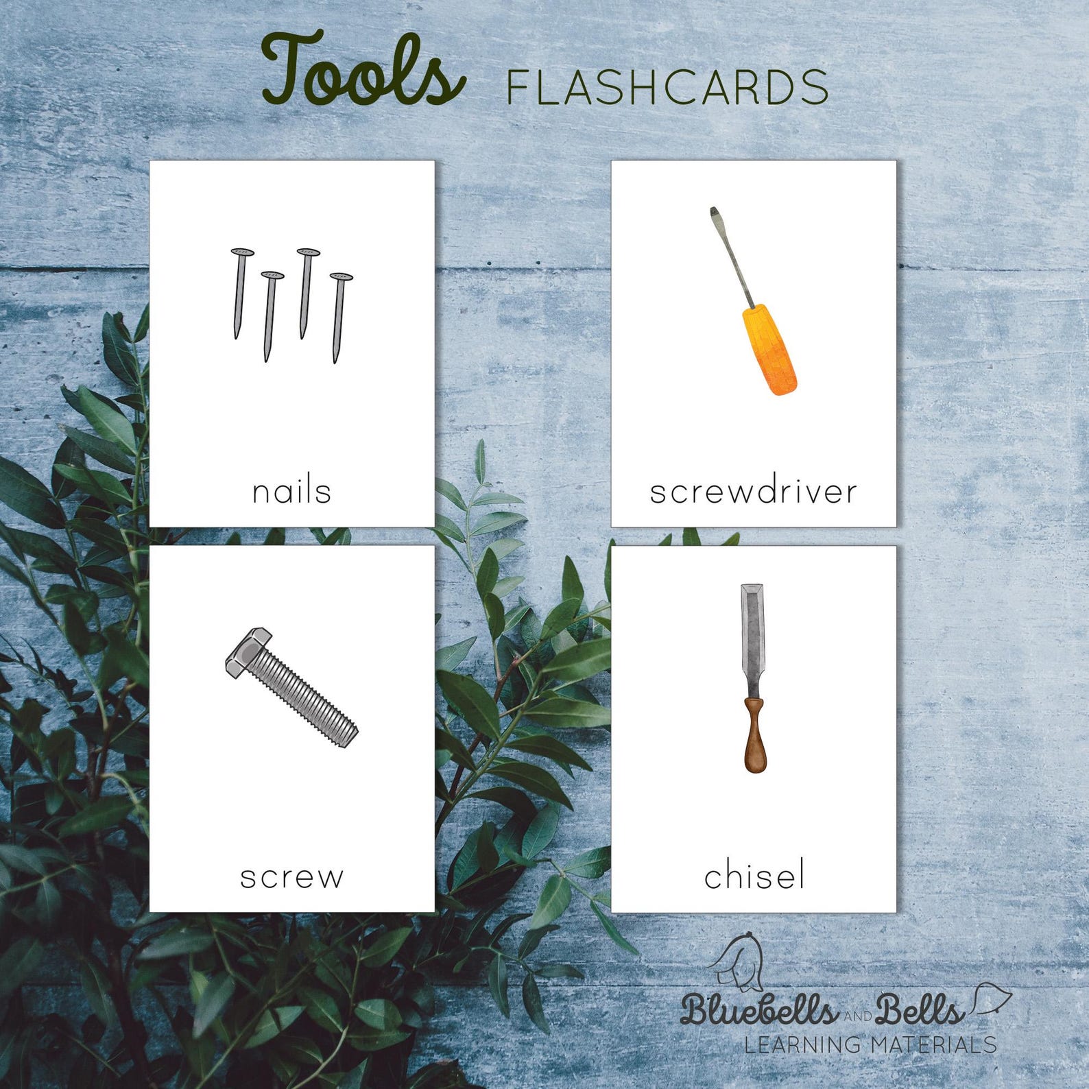 Tools Printable Flashcards. Toddler Montessori Printable. Preschool ...