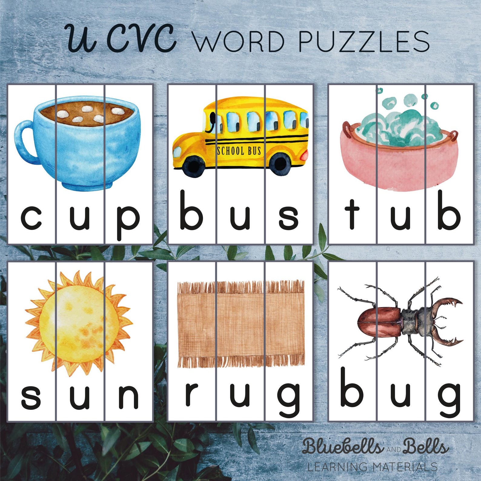 Phonics Preschool Printable CVC Word Puzzles. Montessori Toddler ...