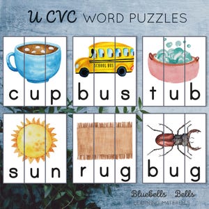 Phonics Preschool Printable CVC Word Puzzles. Montessori Toddler ...