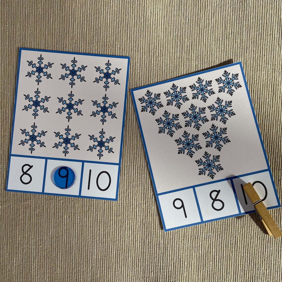Snowflake Printable Count and Clip Cards. Winter Preschool Math ...