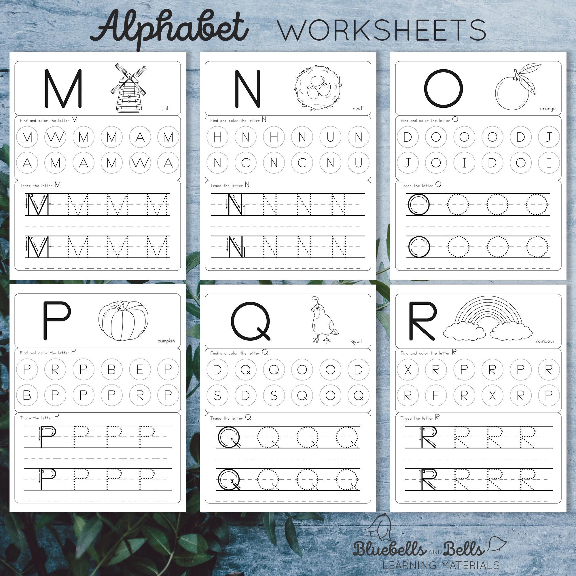 Alphabet Worksheets. Letter Tracing, Dab the Letter, Phonics Coloring ...