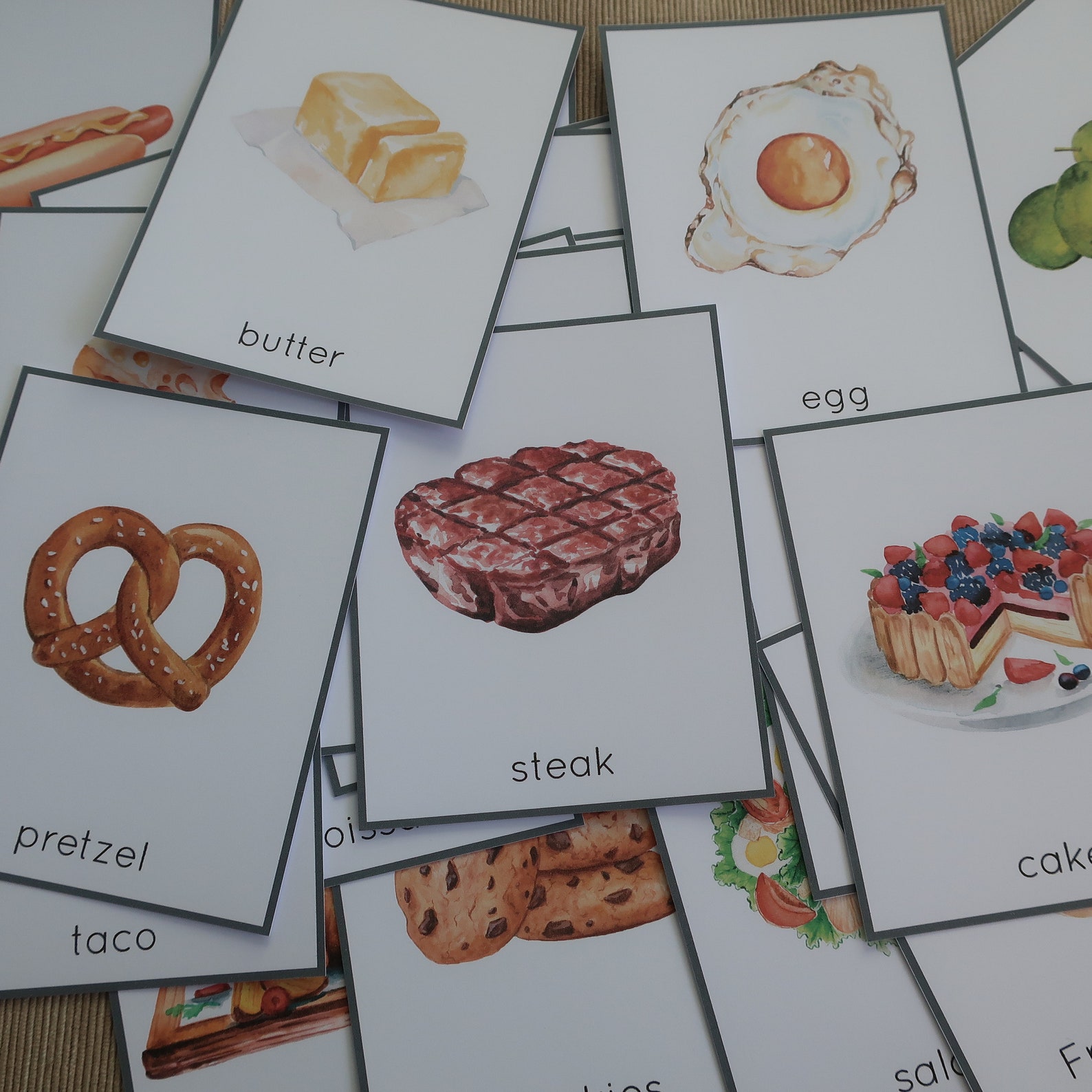 Food Flash Cards Printable. Vocabulary Preschool and Kindergarten ...
