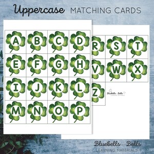 St. Patrick's Day Preschool Printable Letter Matching Activity. Toddler Shamrock Alphabet ...