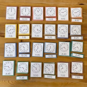 Telling Time Montessori 3-part Cards. Level 2 Nomenclature Cards Clock ...
