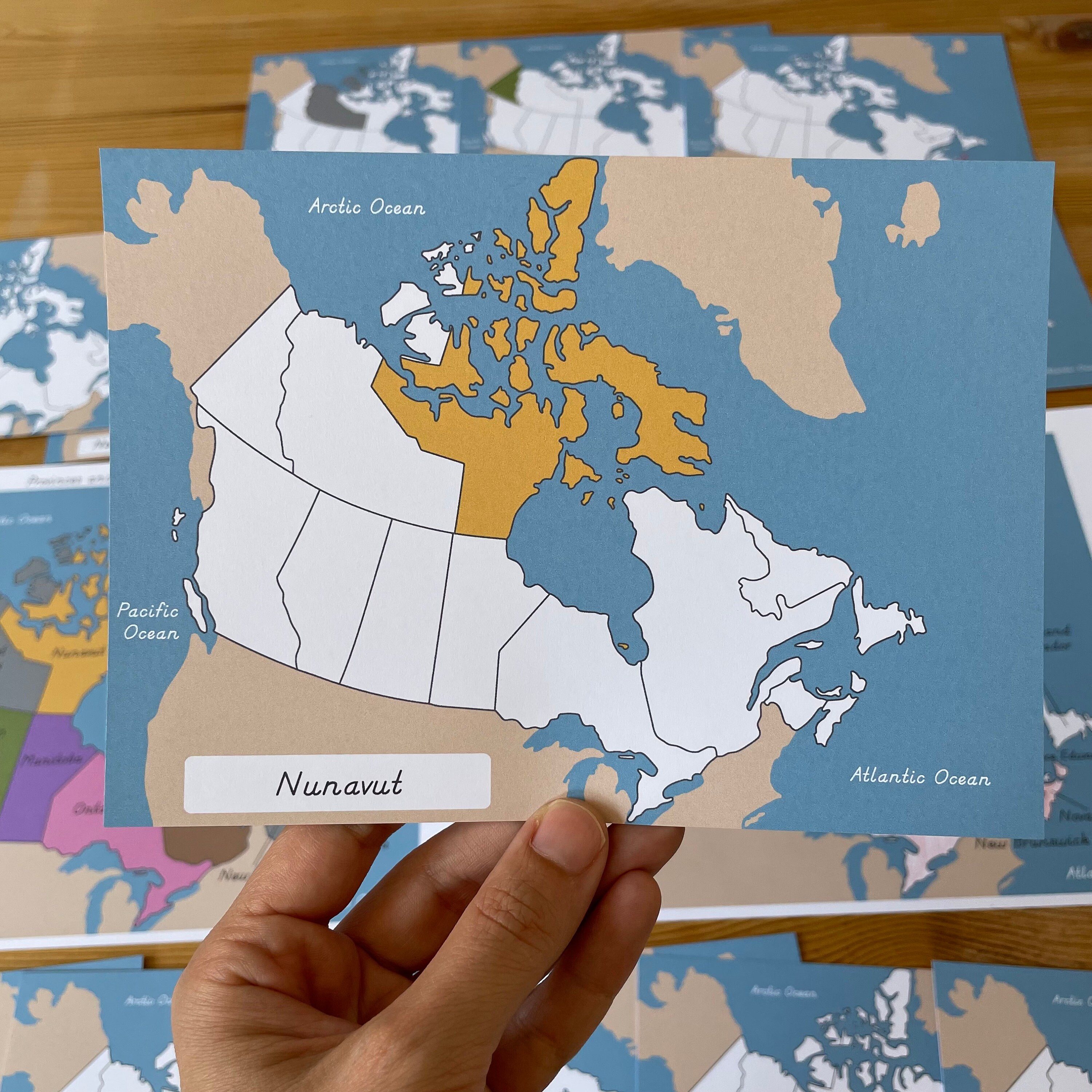 Canada Montessori Maps Provinces and Territories Cards. - Etsy