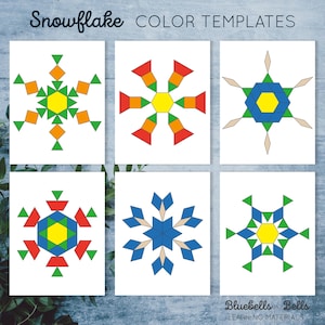Snowflake Pattern Blocks Templates. Winter Preschool and Kindergarten ...