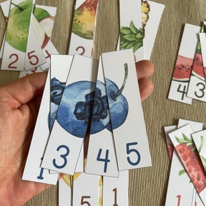 Montessori Toddler Printable Fruits Puzzle Number Sequence 1-5. - Etsy