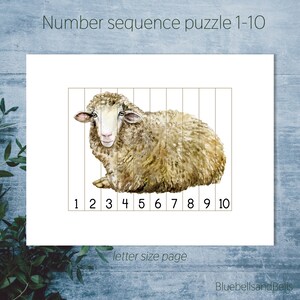 Farm Animal Number Sequence Puzzles 1-10. Preschool Math Printable ...