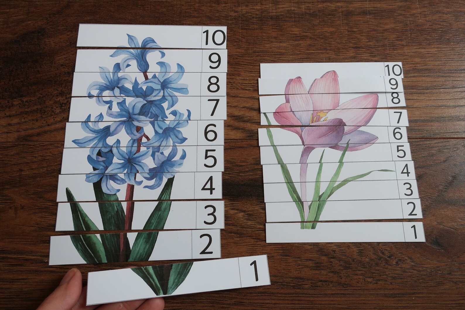 Flower Number Puzzles 1-10. Montessori Spring Printable. - Etsy