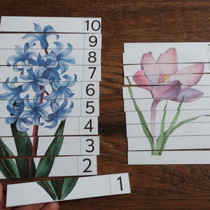 Flower Number Puzzles 1-10. Montessori Spring Printable. Preschool ...