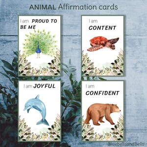 Animal Positive Affirmations Cards. Watercolor Kids Printable Cards. - Etsy