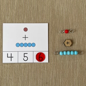 Montessori Addition Colored Beads Clip Cards. Montessori Printable Math ...