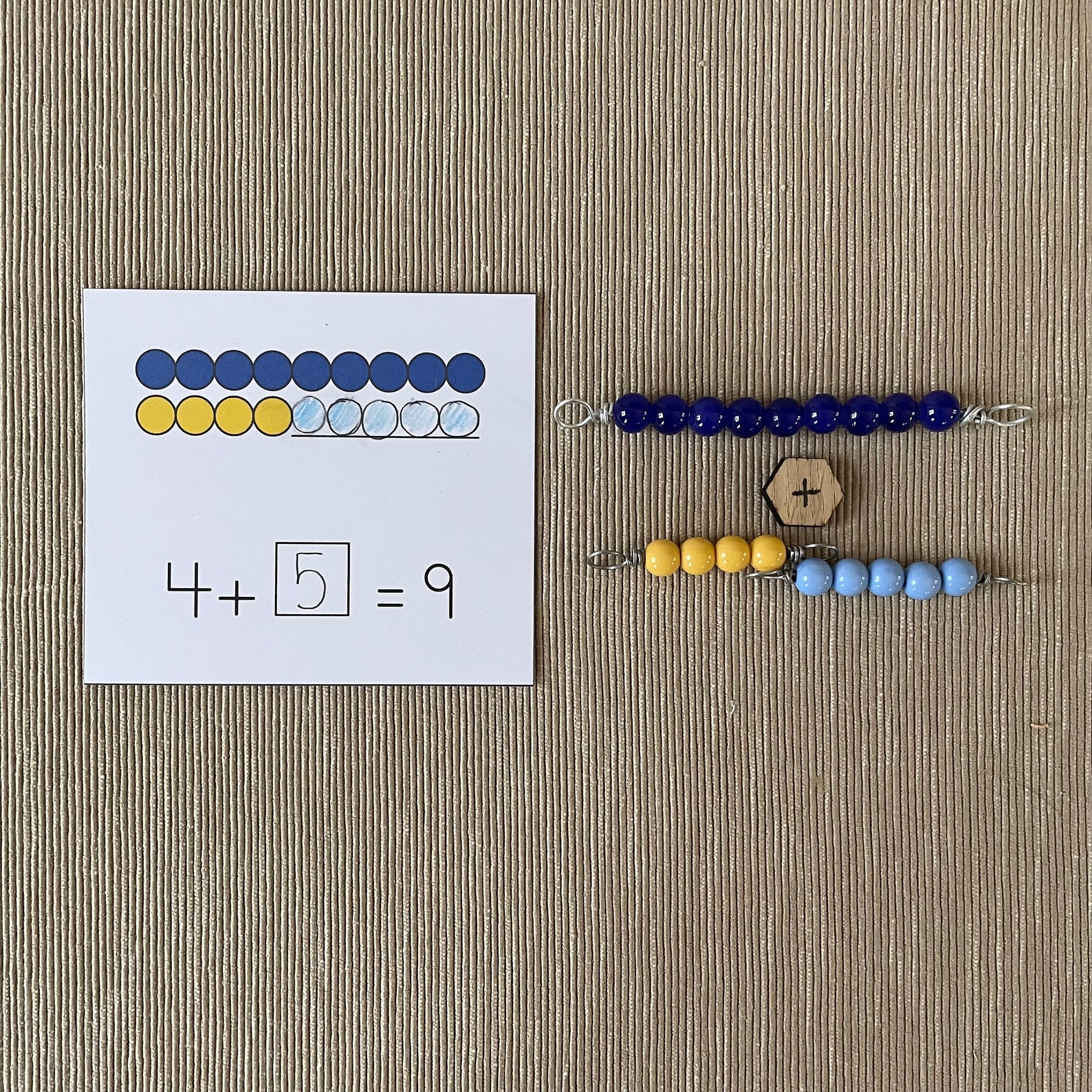 Montessori Beads Addition Printable. Kindergarten Number Bonds Activity ...