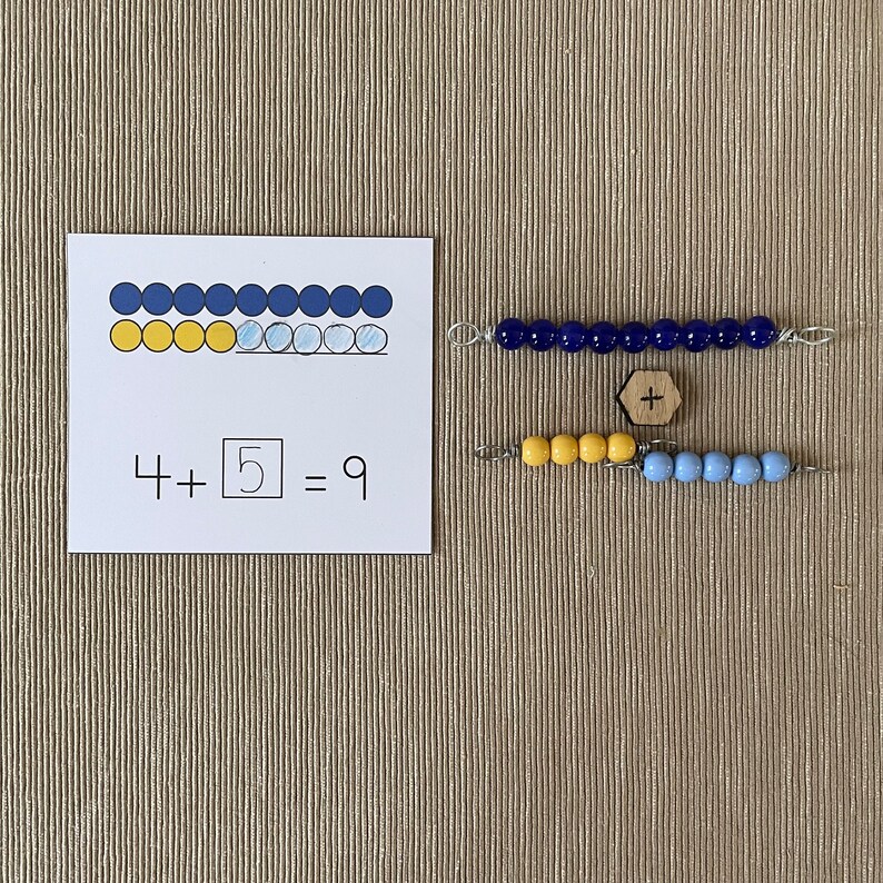 Montessori Beads Addition Printable. Kindergarten Number Bonds Activity ...