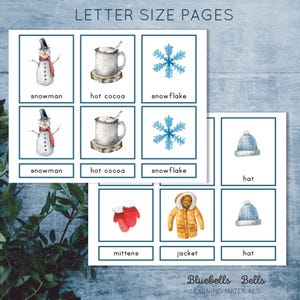Winter Montessori Printable Vocabulary 3 Part Cards. Preschool and ...