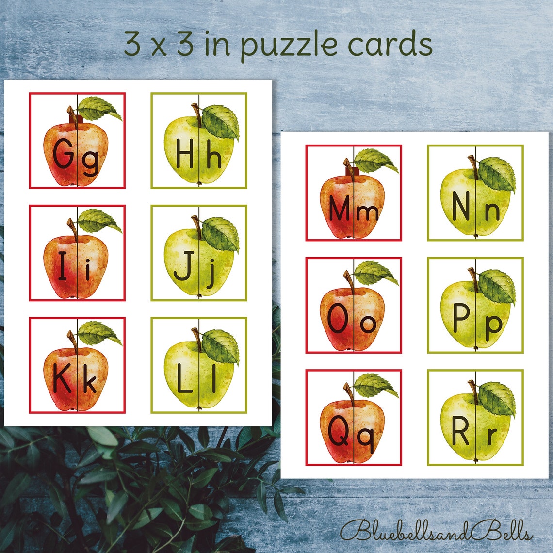 Apple Alphabet Matching Puzzle. Preschool Fall Letter - Etsy