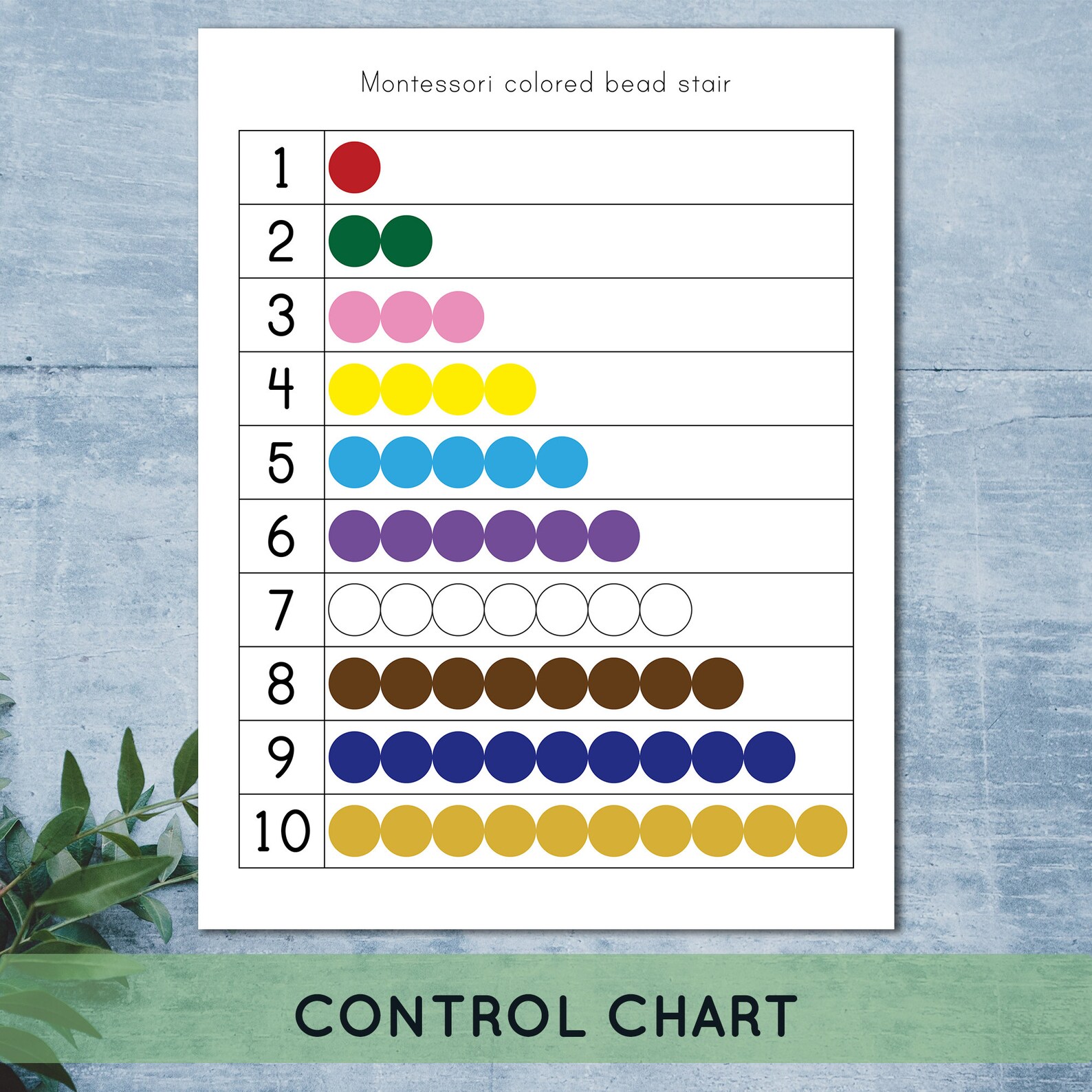 Montessori Colored Bead Stair Printables. Preschool Math - Etsy