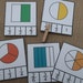 Fractions Preschool and Kindergarten Activities 1-6. Montessori 3-part ...