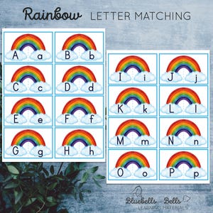 Rainbow Letter Matching Printable Puzzles. Montessori Spring Preschool ...