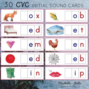 Montessori Printable Moveable Alphabet. CVC Word Phonics Matching Cards ...