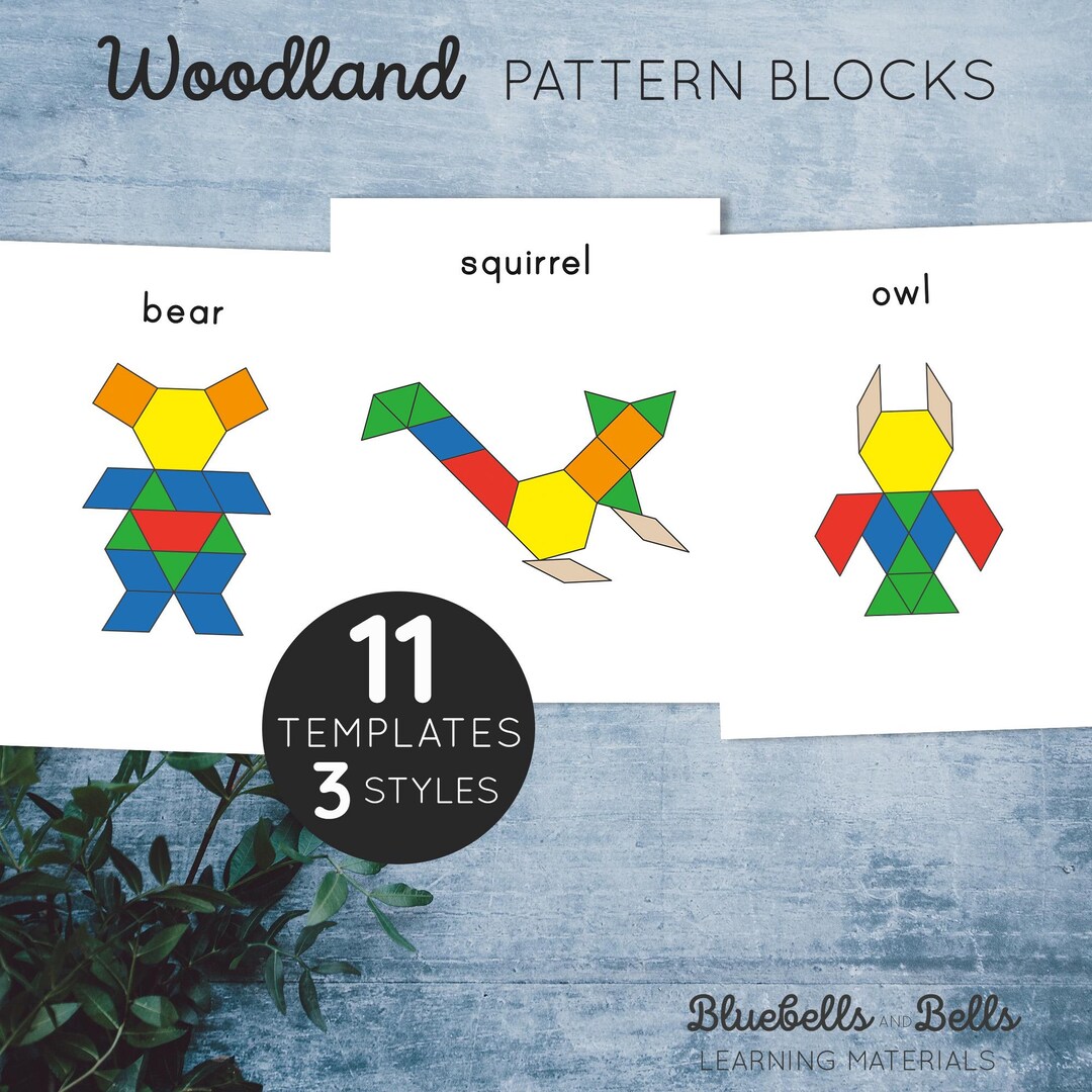 Woodland Animals Pattern Blocks Templates. Preschool and Kindergarten ...