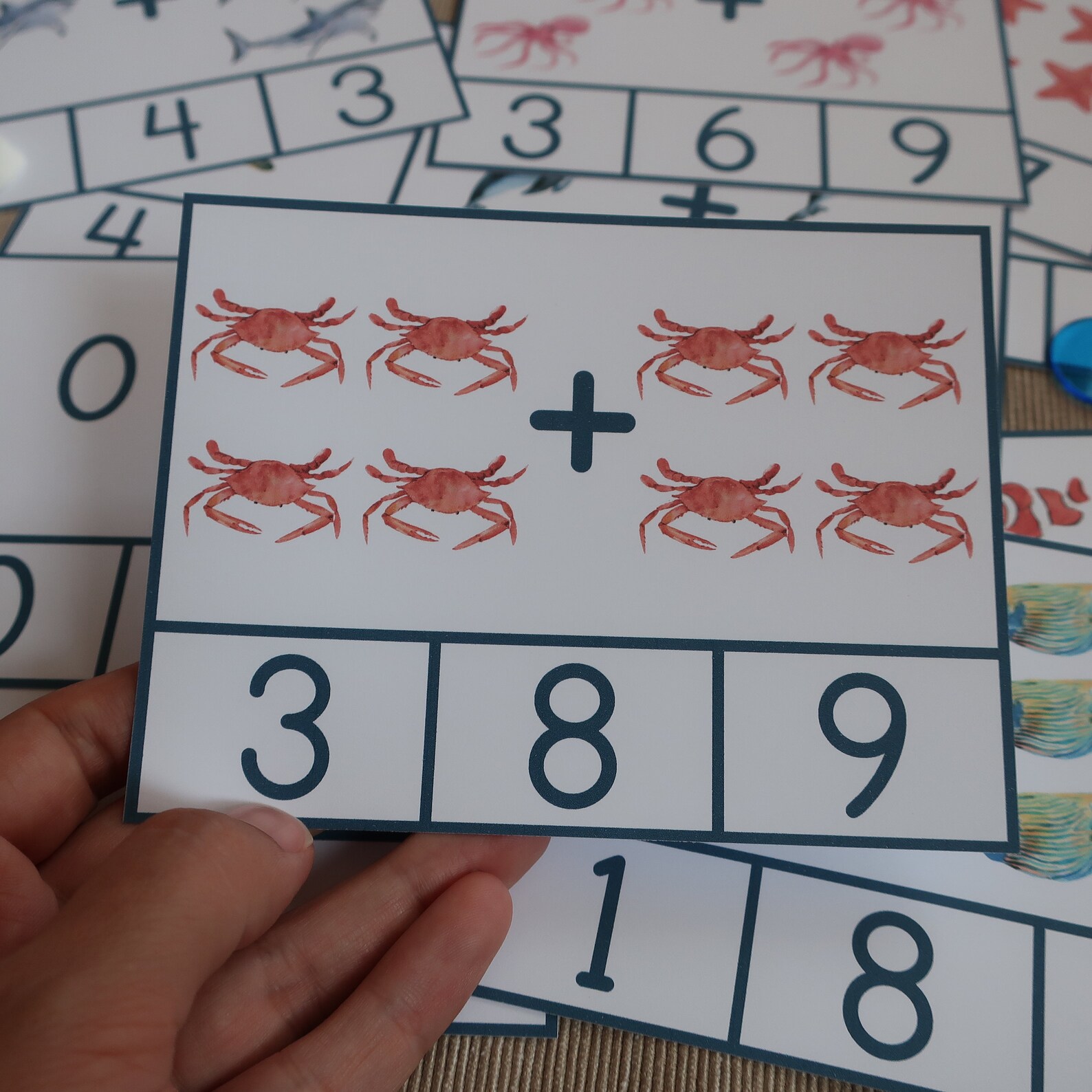 Ocean Addition Clip Cards. Montessori Math Printable. - Etsy