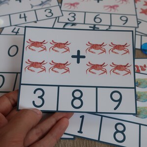 Ocean Addition Clip Cards. Montessori Math Printable. Preschool and ...