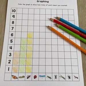 Insects Preschool Printable Graphing. Kindergarten Math Activity. - Etsy