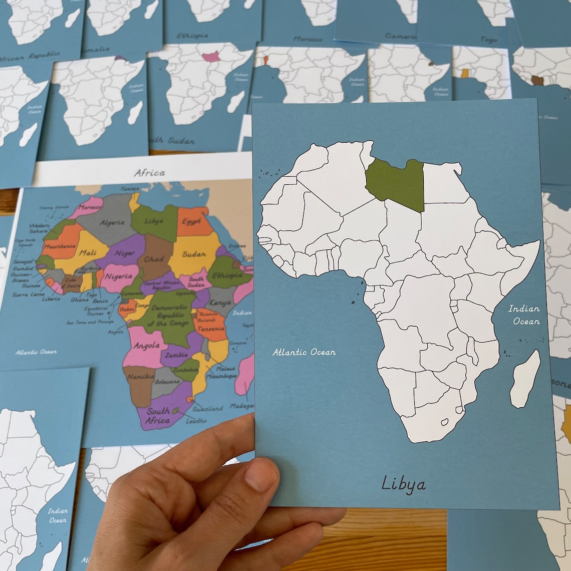 Africa Maps and Cards. Montessori Continent Study Printable. - Etsy