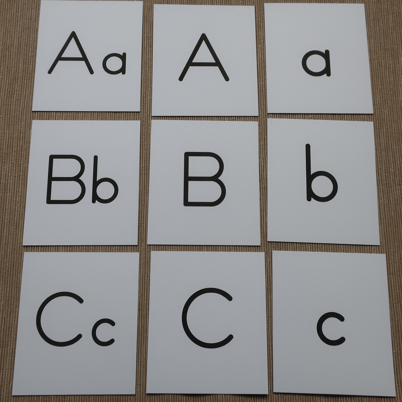 Printable Alphabet Cards. Simple Letter Flash Cards. ABC - Etsy
