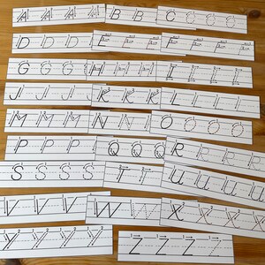 Uppercase Alphabet Tracing D'nealian Font. Letter Formation Preschool ...