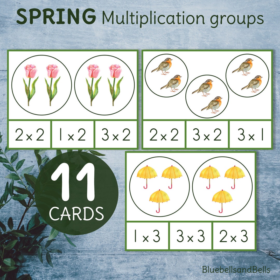 Montessori Spring Printable Multiplication Groups Clip Cards ...