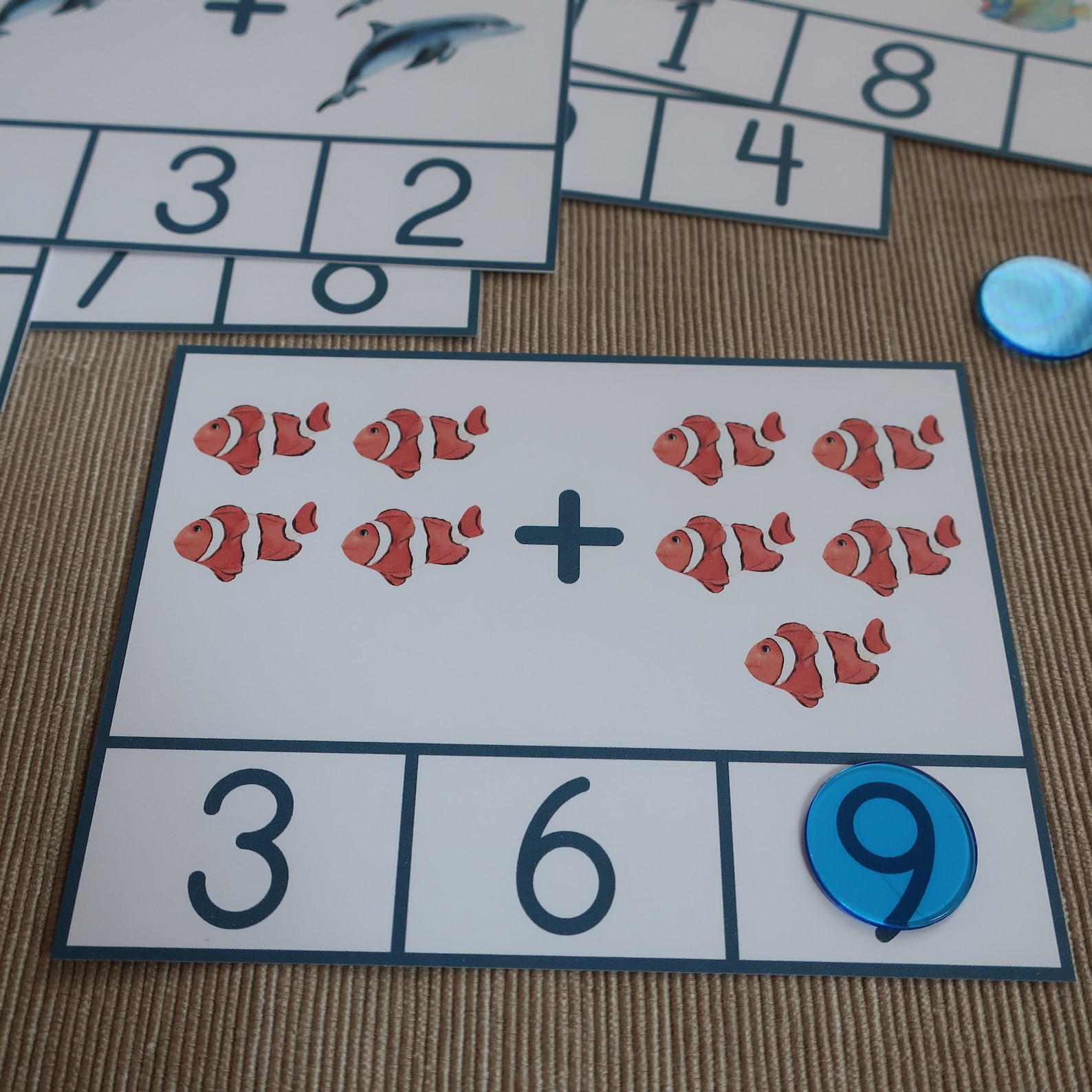 Ocean Addition Clip Cards. Montessori Math Printable. - Etsy