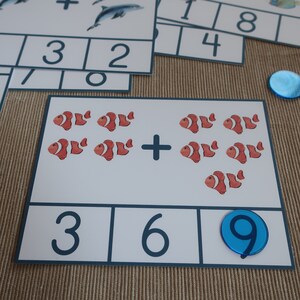 Ocean Count and Clip Cards Addition. Montessori Math Printable ...