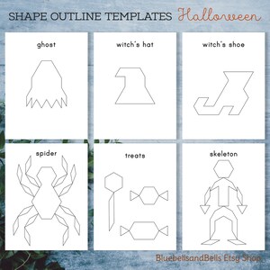 Halloween Pattern Blocks Templates. Preschool and Kindergarten - Etsy