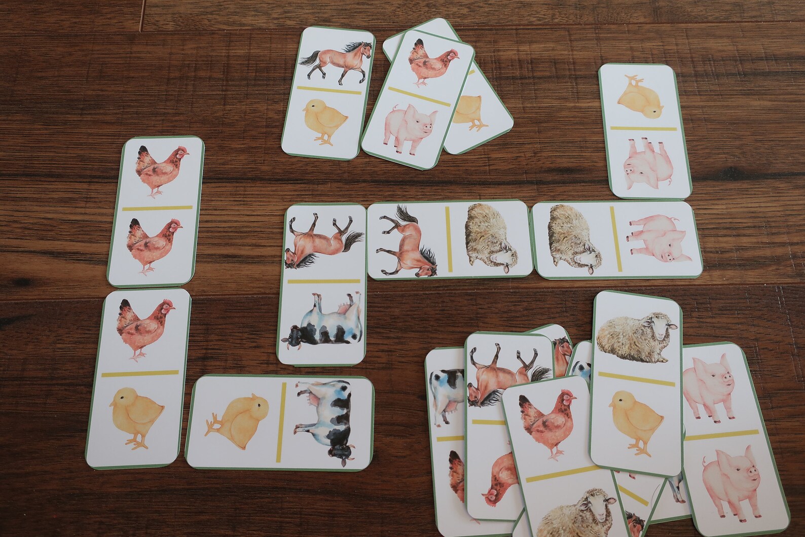 Farm Animal Dominoes. Kids Printable Tile Game. - Etsy