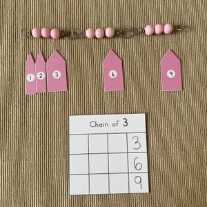 Skip Counting Montessori Square Chain Printable Labels, Control Charts ...