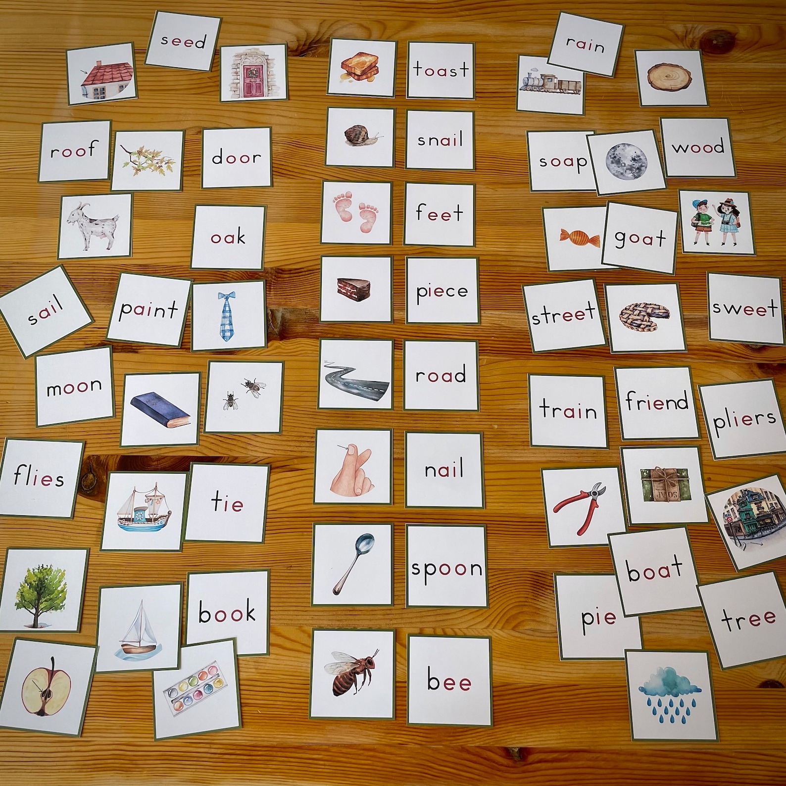 Montessori Printable Digraph Cards for Matching Activity. - Etsy