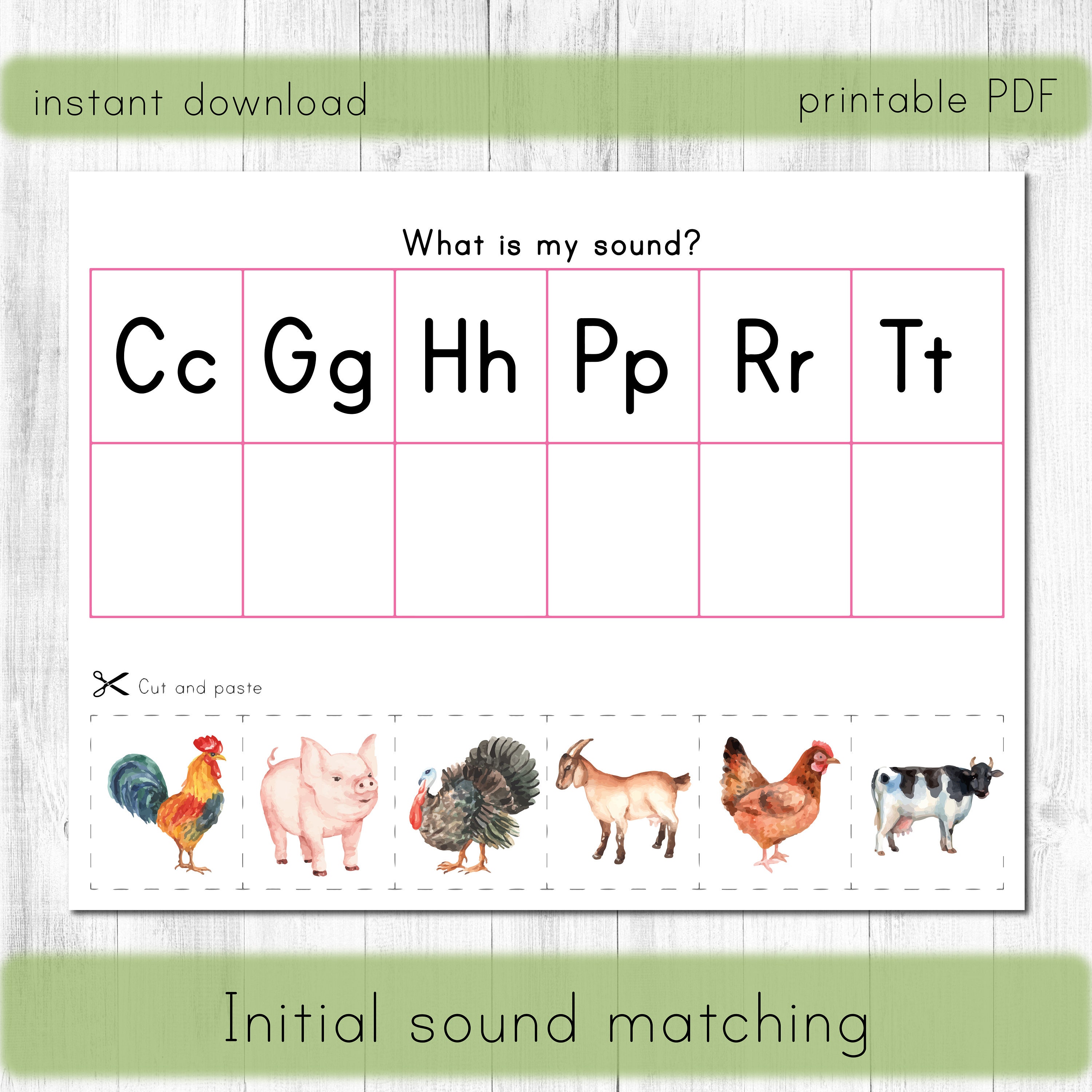 Farm Animals Preschool Printable. Montessori Preschool - Etsy