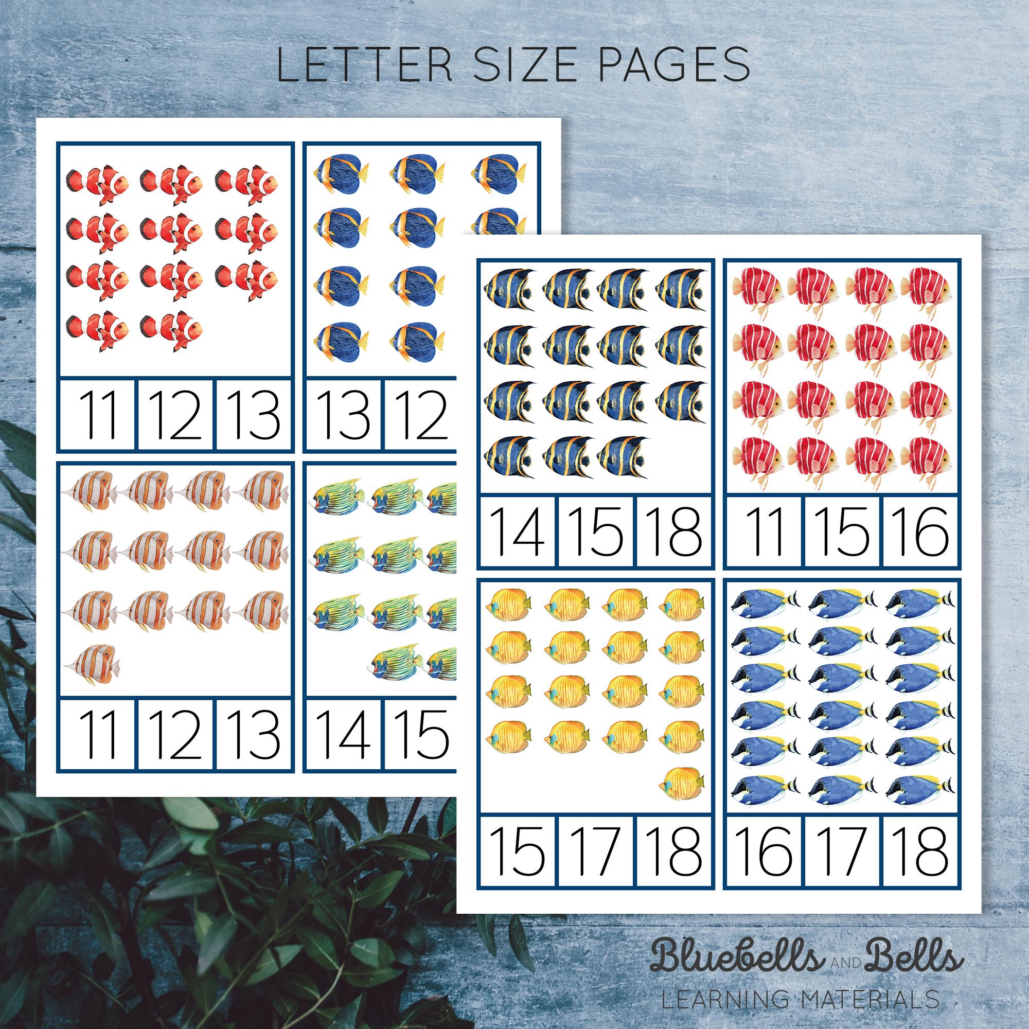 Ocean Count and Clip Cards 11-20. Preschool Math Printable. Homeschool ...